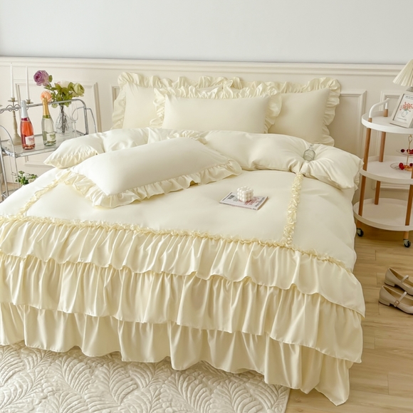 Bedding | 10 Cotton Queen Farmhouse Antique Ruffle Bed Set | Poshmark